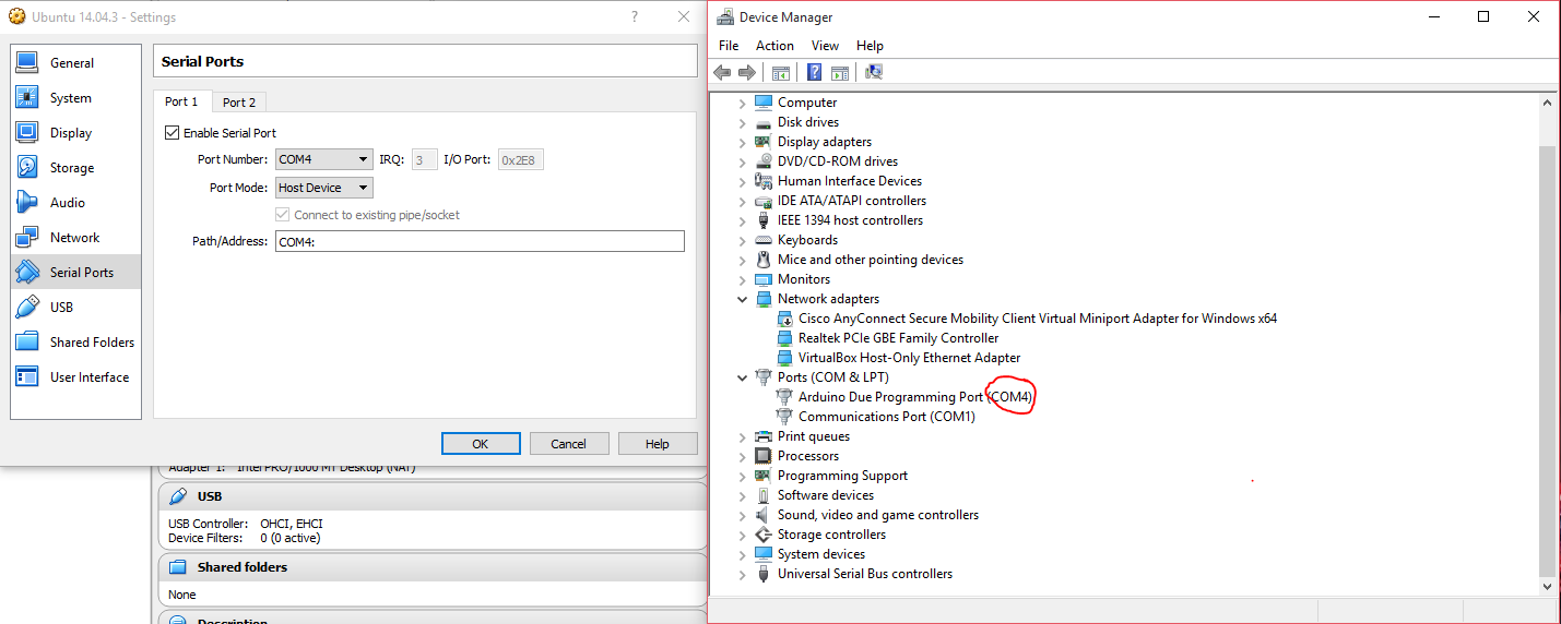 Arduino Due With Ubuntu 1404 In Virtualbox Interfacing W Software On The Computer Arduino