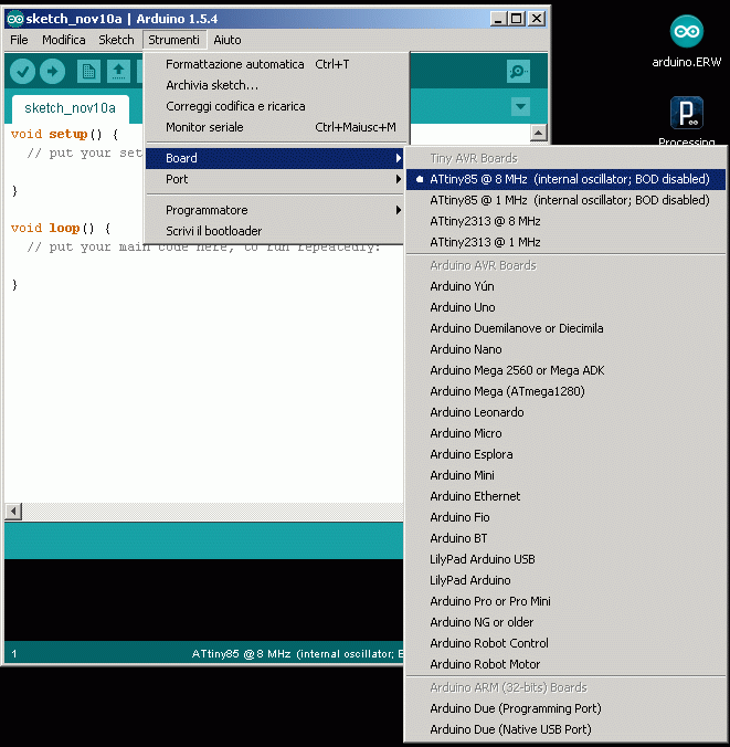 Compilare sketch per ATtiny su IDE 1.5.8 - Page 3 - Generale - Arduino Forum