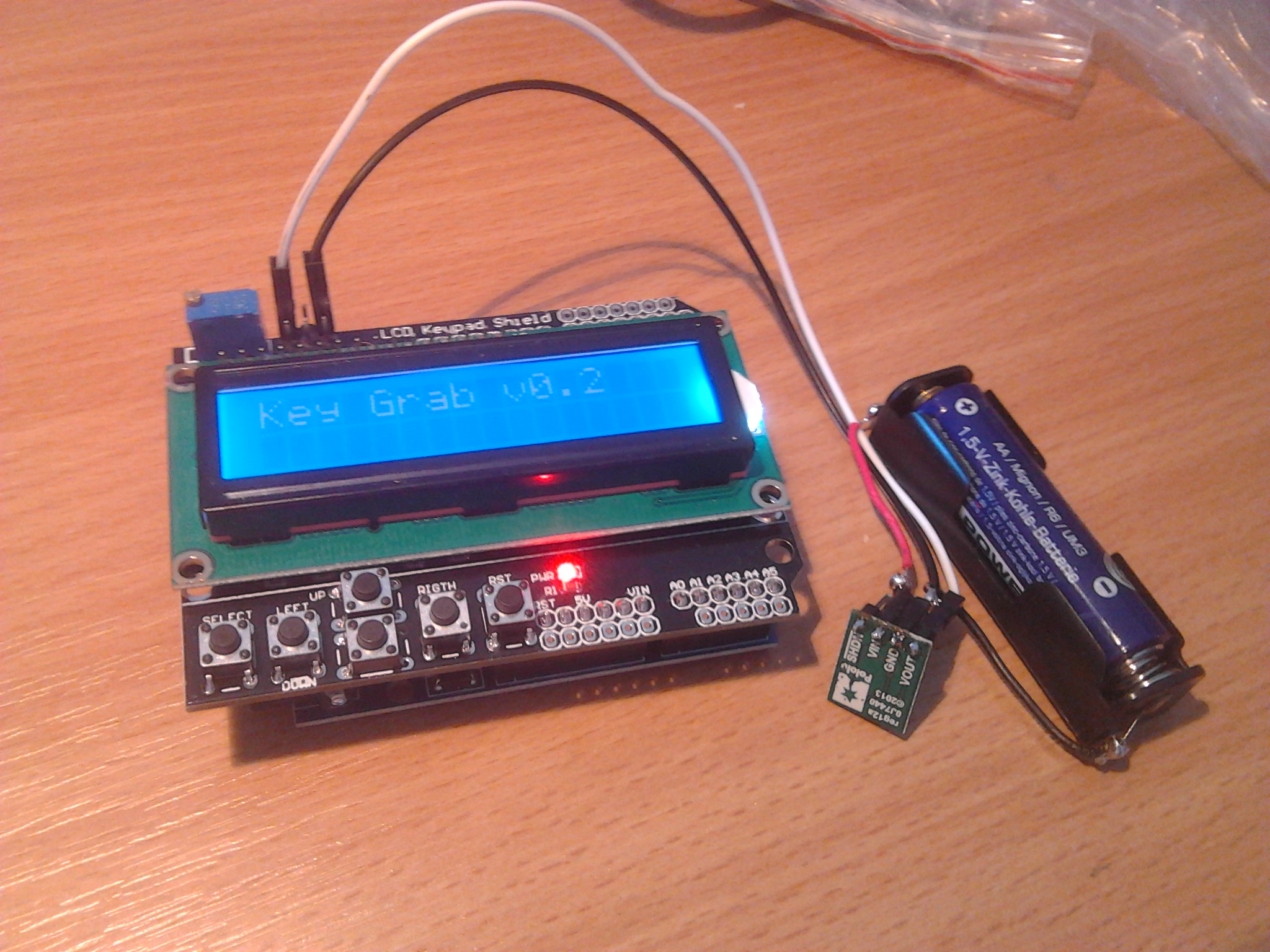 Single 1.5V AA battery powers Arduinu Uno with LCD Keypad Shield ...