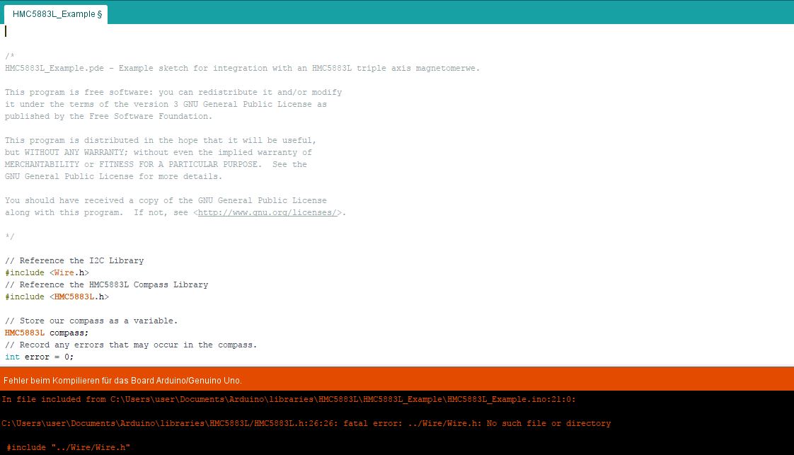 HMC5883L Compass - Deutsch - Arduino Forum