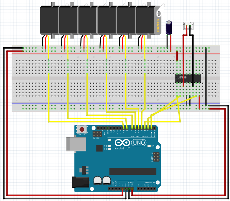 Stromversorgung und Komponenten für UNO Custom Shield (6 Servos und 1 DC Motor) - Deutsch ...