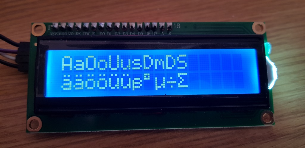 Wemos D1 Mini und LCD 1602(A) Umlaute - Page 2 - Deutsch - Arduino Forum