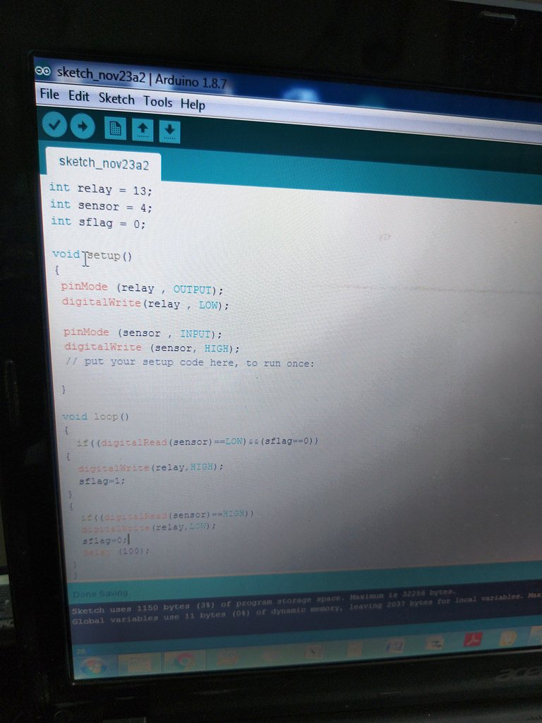 Compressed air flow control using IR proximity sensor, Relay & Solenoid ...