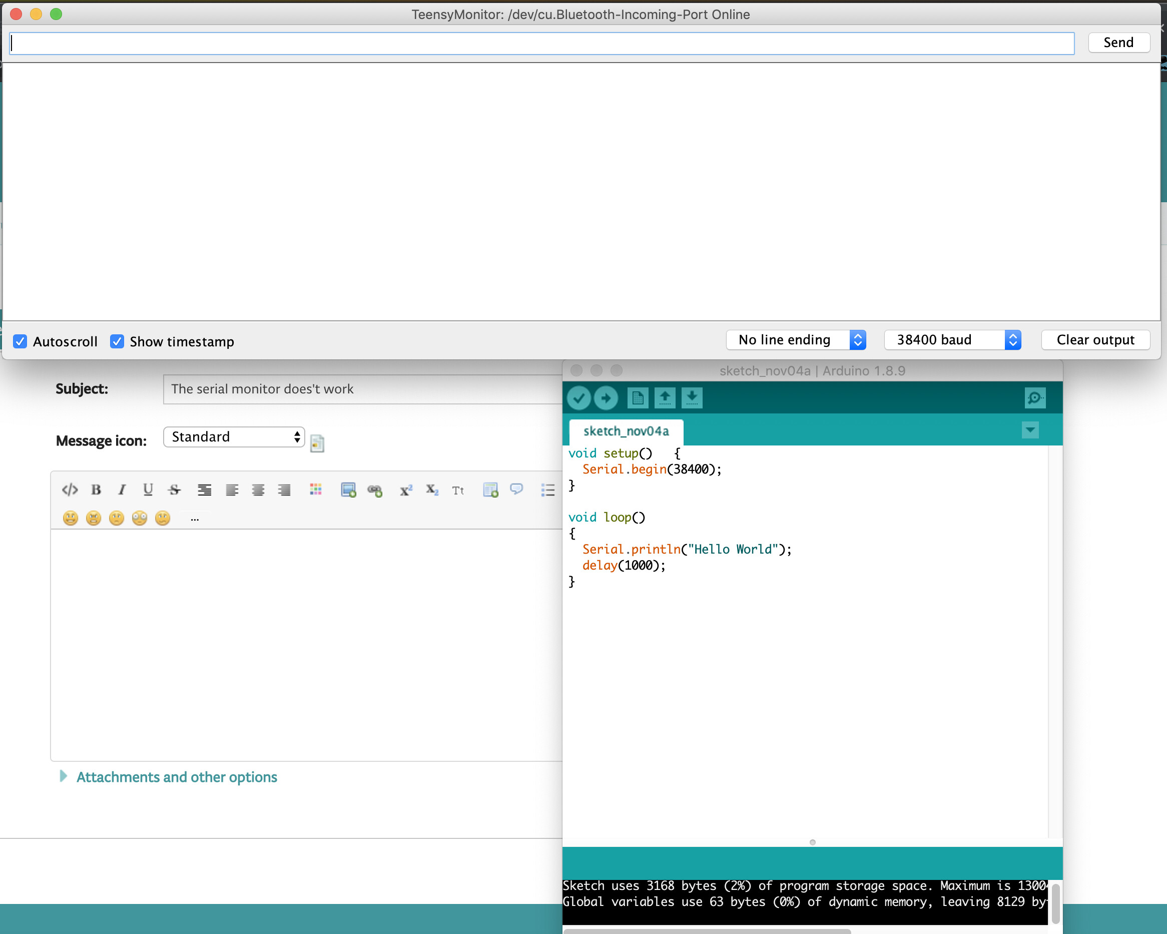 The serial monitor does't work - IDE 1.x - Arduino Forum