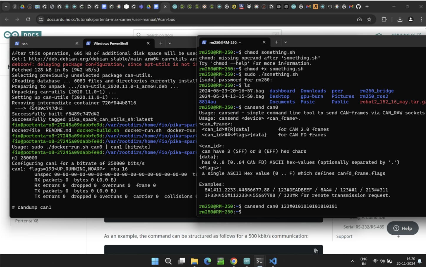 CAN Communication Issue on M4 & Linux on portenta x8 - Portenta X8 - Arduino Forum