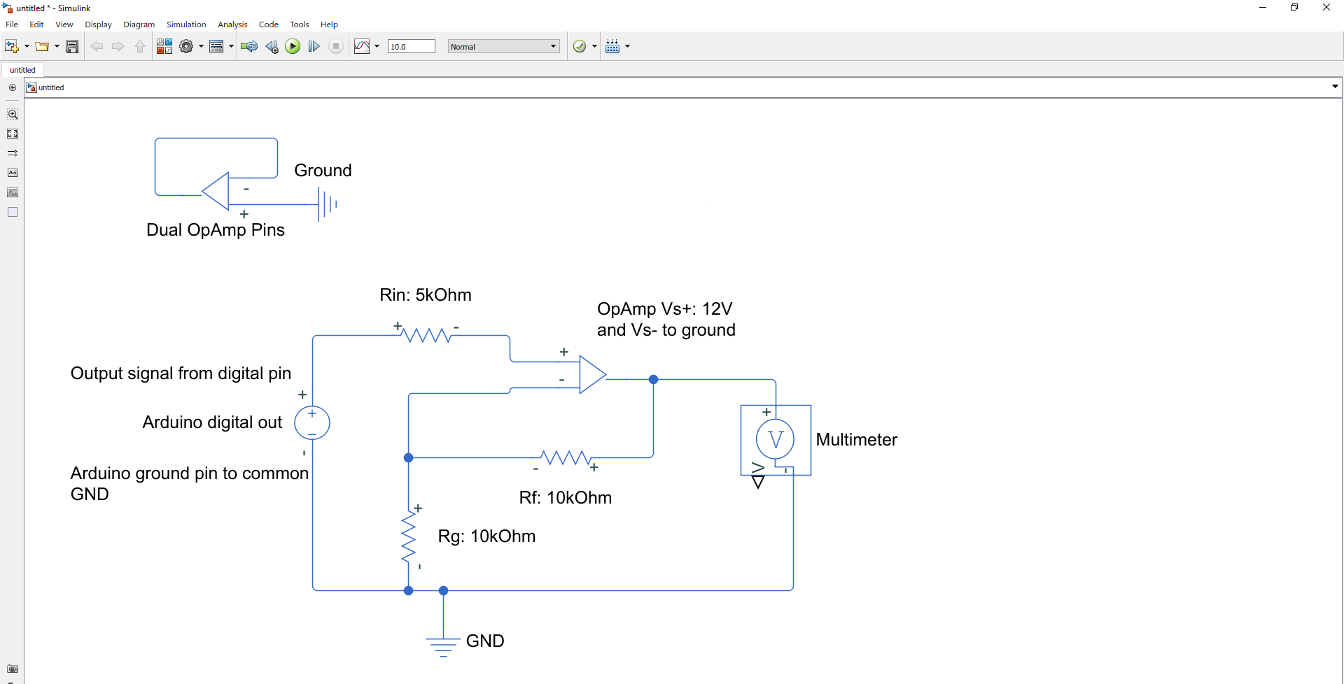 OpAmp Non-inverting Amplifier not inverting - General Electronics - Arduino Forum