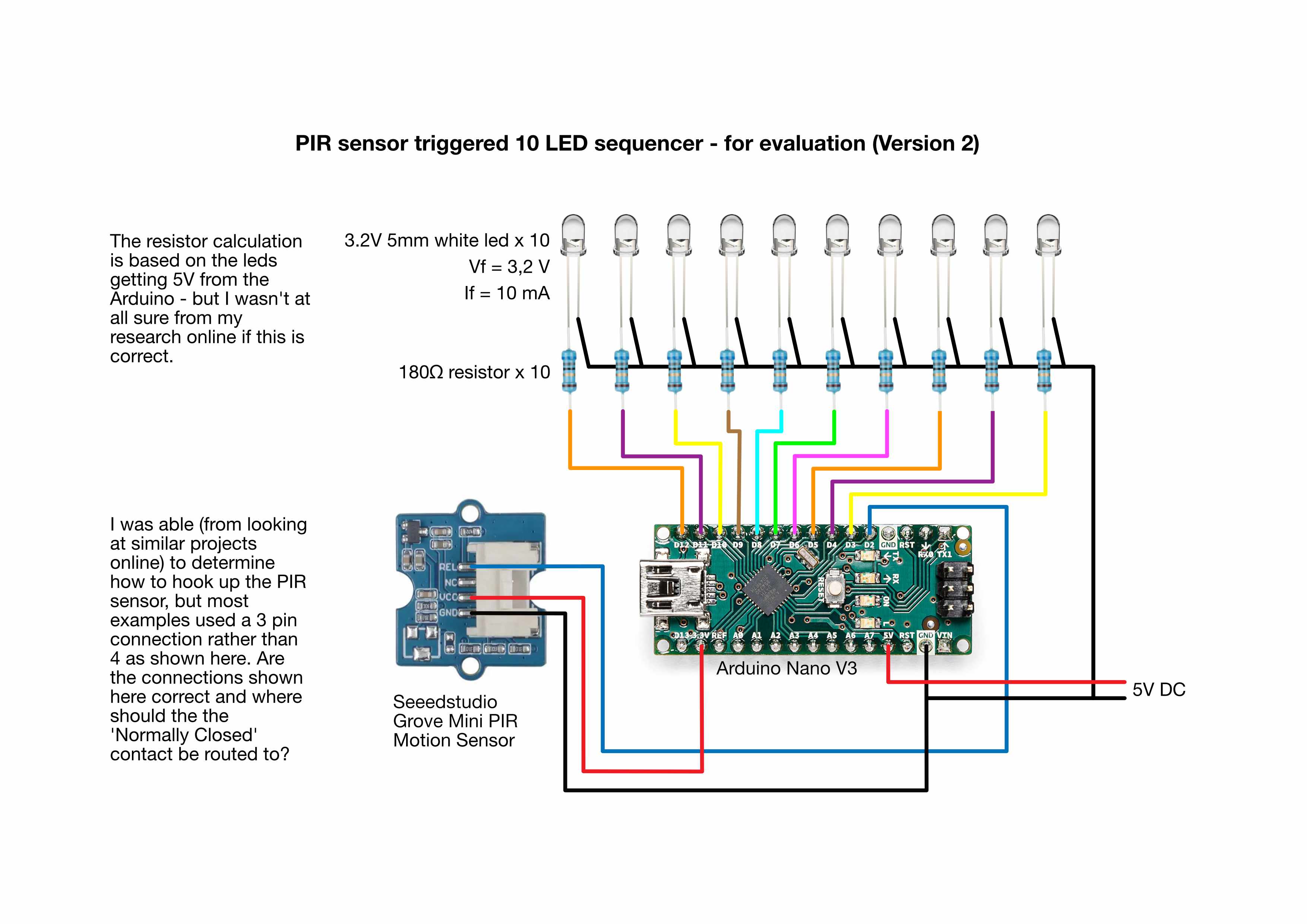 Newbie help - 10 led chaser with pir sensor activation - Page 2 - LEDs and Multiplexing ...