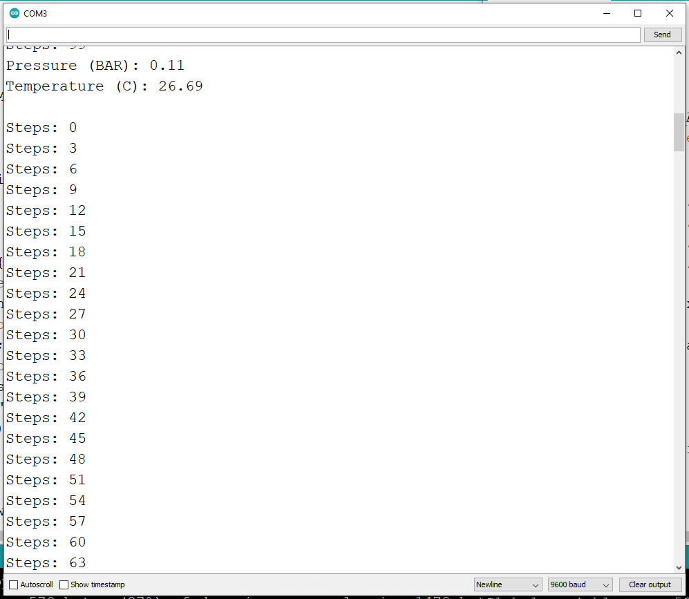 Need To Measure Pressure Data While Moving A Stepper Motor In A