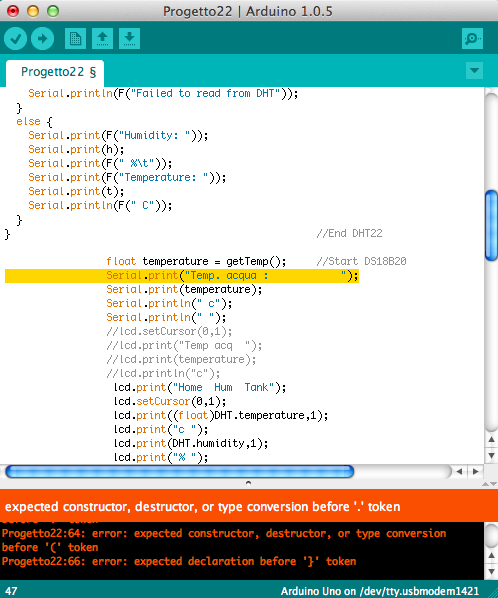 Errore " Redefinition of 'float temperature' " dopo unione 2 sketch ...