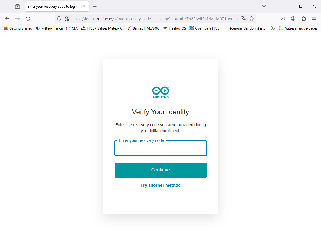 One-time code connexion forum - Français - Arduino Forum