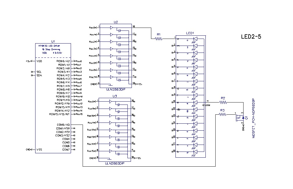 2.3" 16 segment common anode LEDs, HT16K33 and ULN2803 (now common cathode) - LEDs and ...