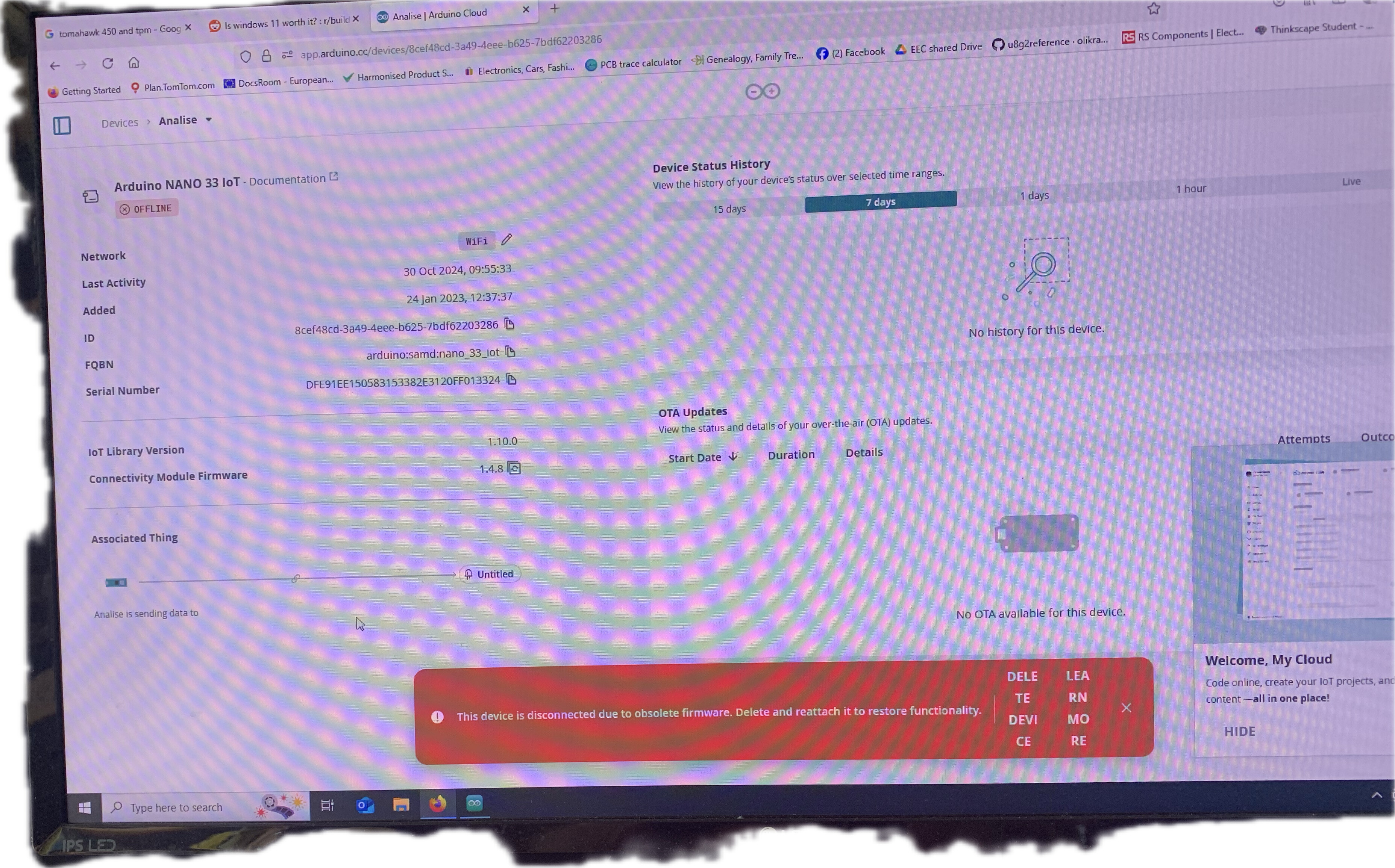 Nano 33 IOT cloud issues - Cloud IoT - Arduino Forum