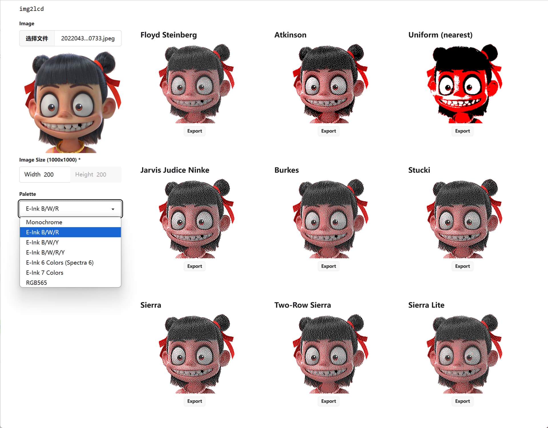 Showcase: Online Image (Dithering) Converter for E-Paper/LCD - Displays ...