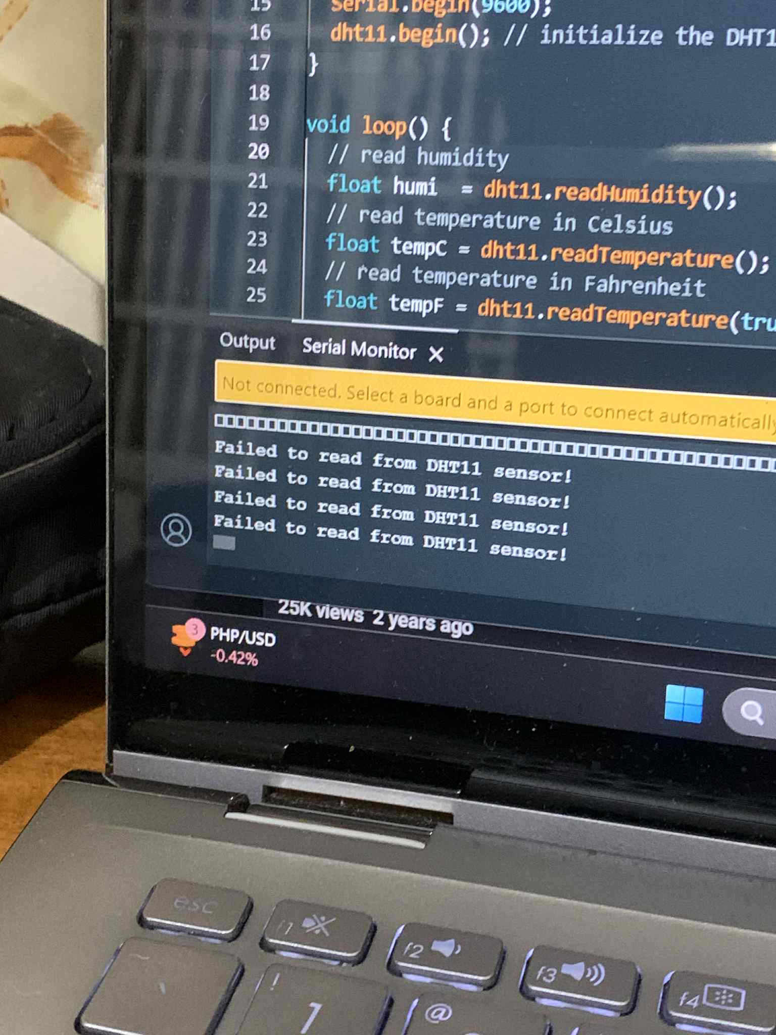 Failed to read from DHT11 using ESP32 - General Guidance - Arduino Forum
