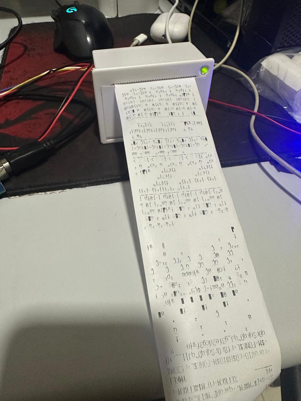 Termal printer - Strange characters in the example program - Programming - Arduino Forum