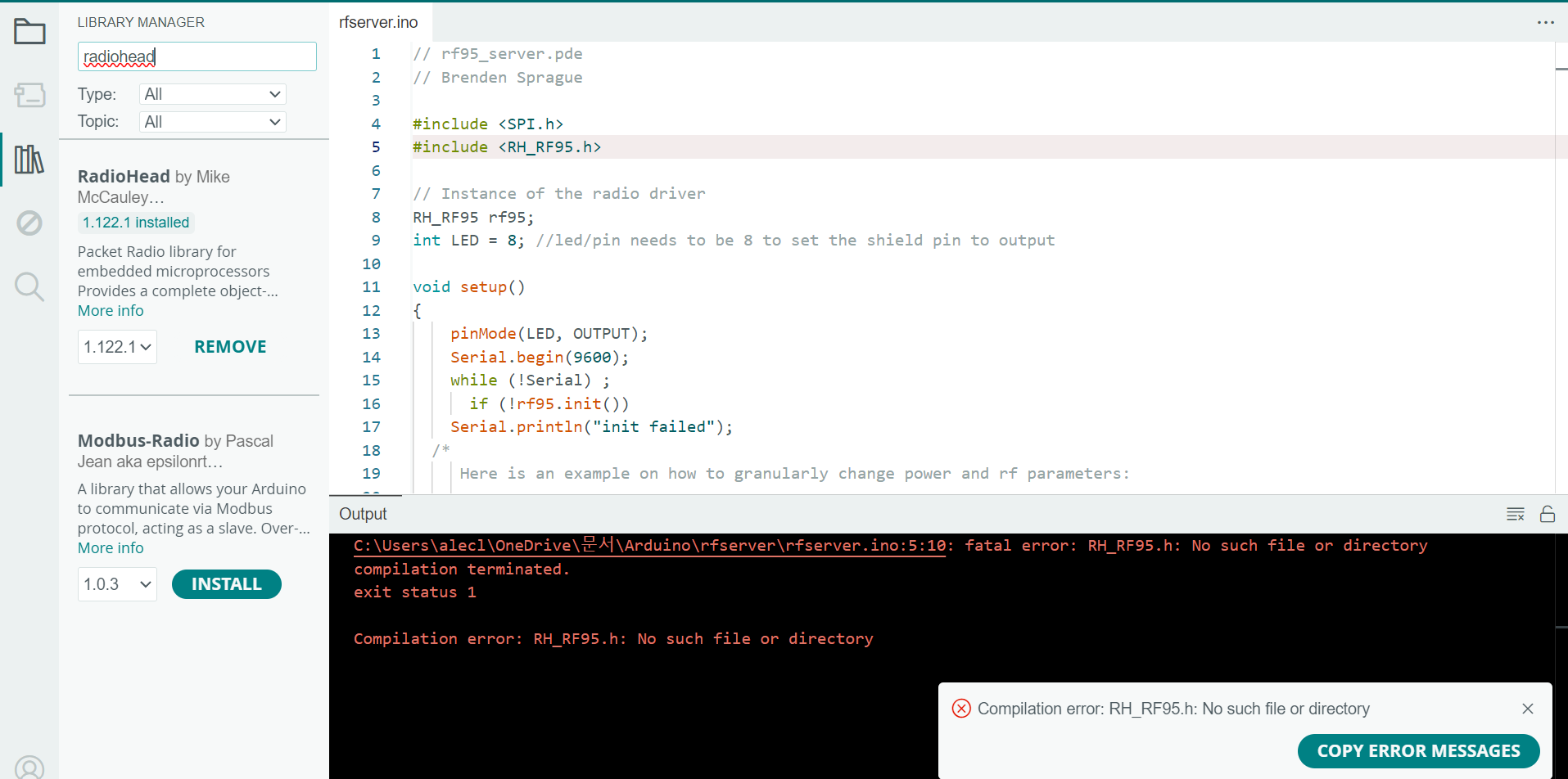 Compilation Error For Missing Header File Even Though I Have The 9687
