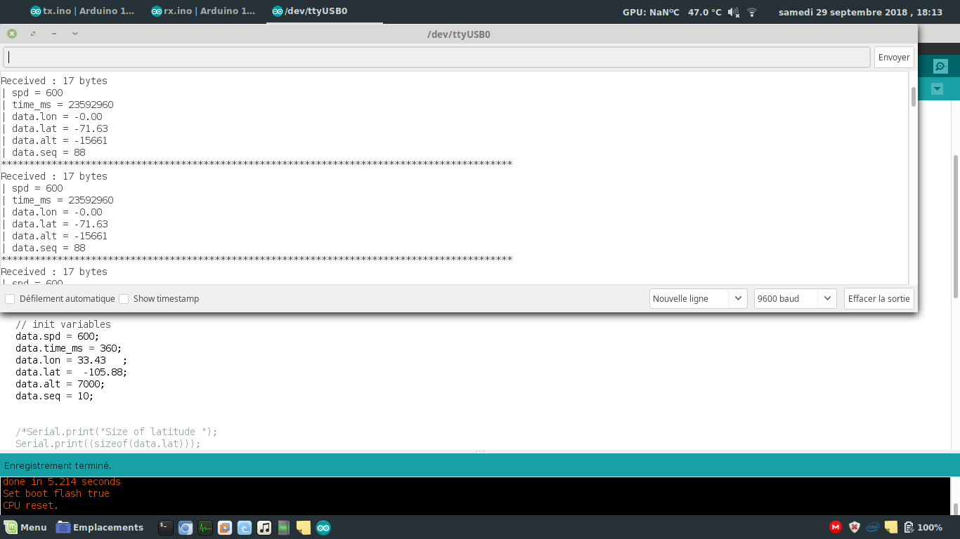Variable values changed/altered over wireless link (NRF24LO1 + DUE + NANO) - Networking ...