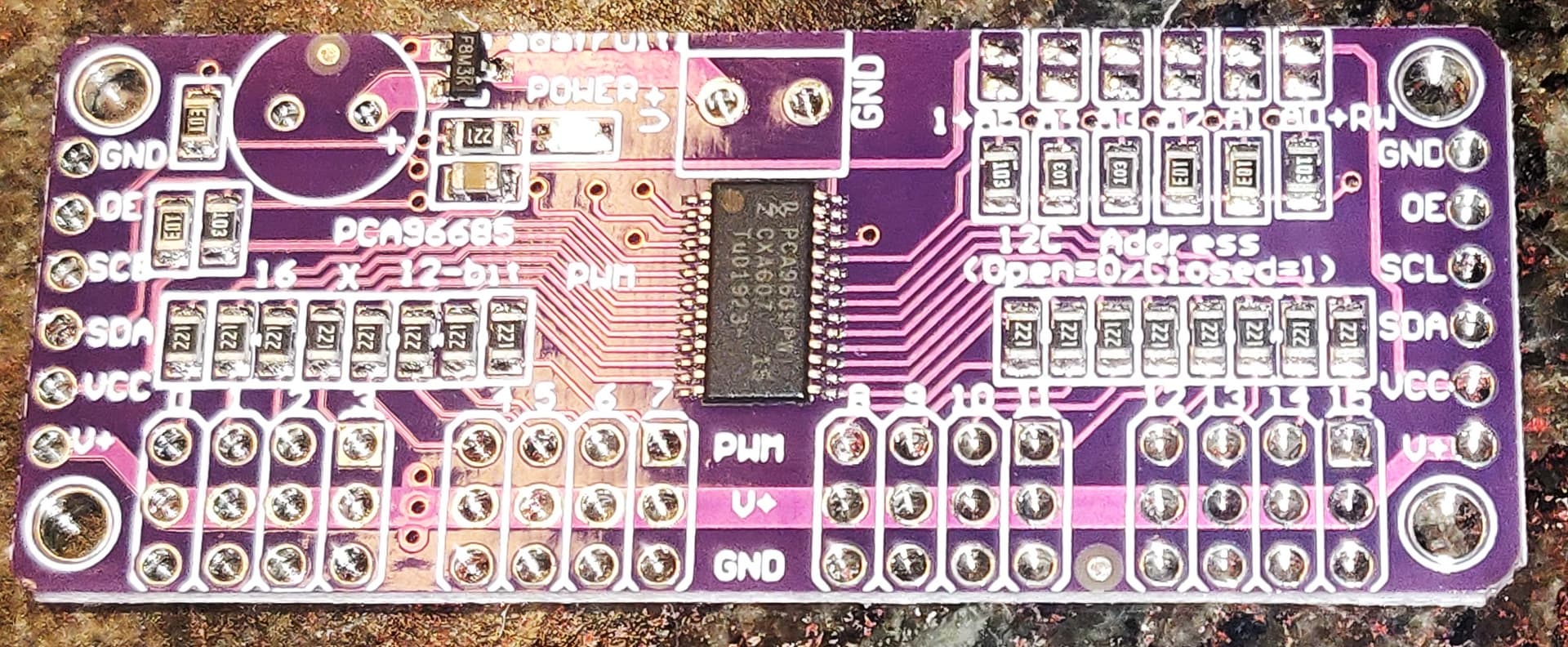 PCA9685 soldering advise - 3rd Party Boards - Arduino Forum