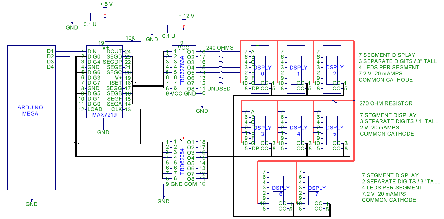 Wiring Schematic for 8 digit seven segment (7.2 volt) display - Page 3 - General Discussion ...