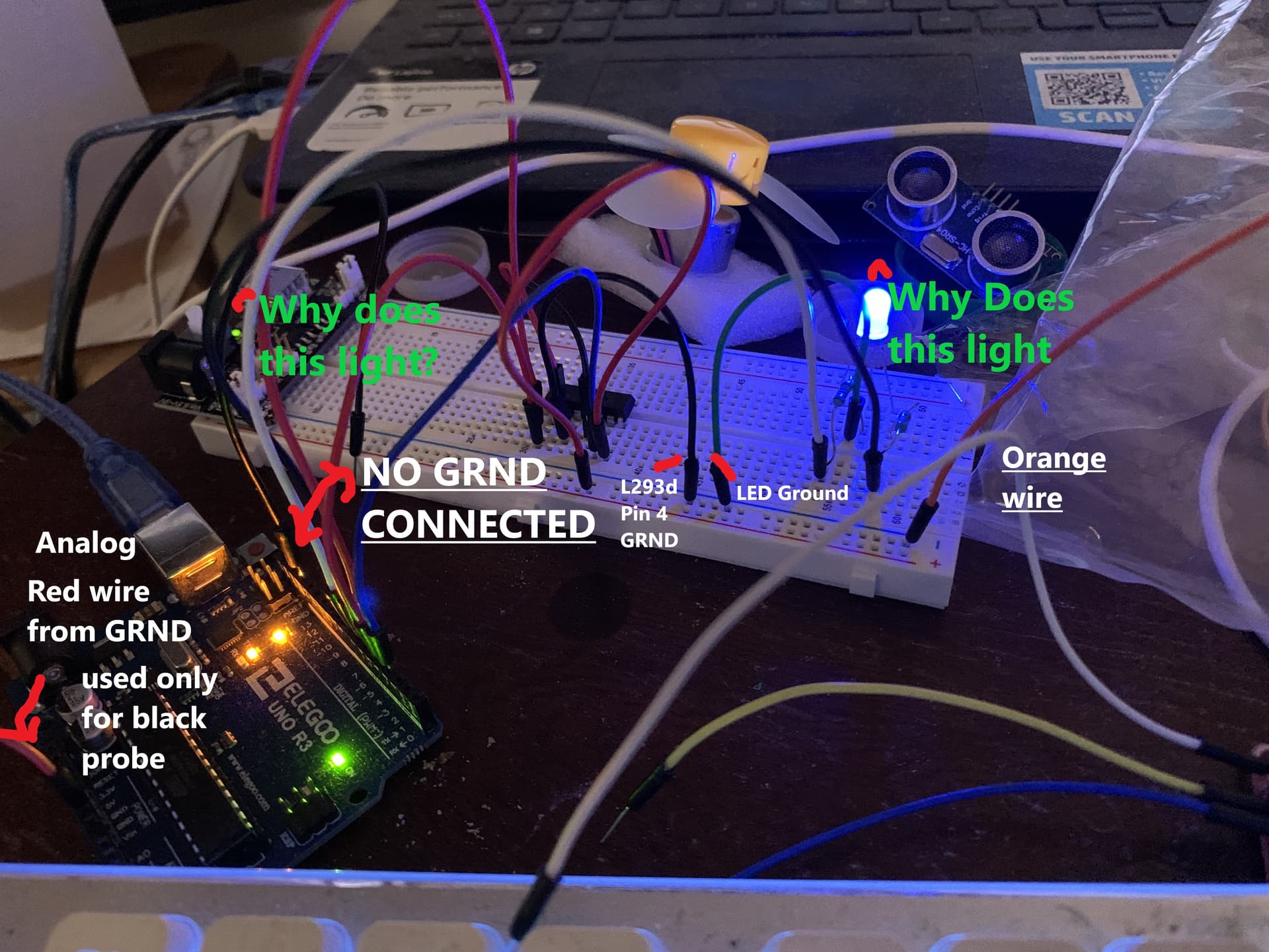 Is it normal for .3v to be received on ground circuit using L293D ...