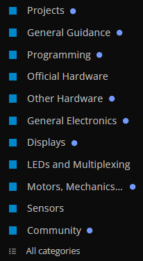 Category highlighting - Website and Forum - Arduino Forum