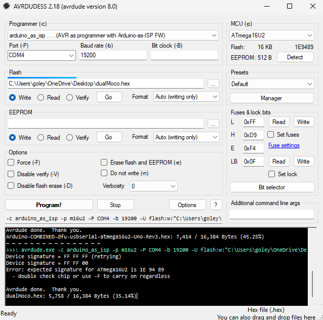 Avrdudess guidance required - Uploading - Arduino Forum