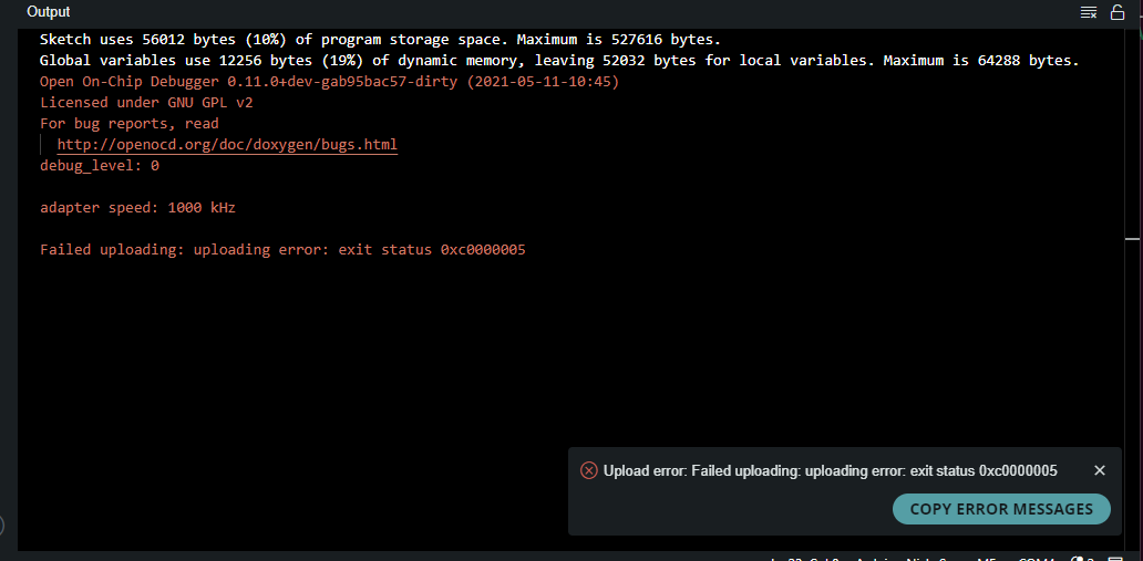 Can't upload to Nicla Sense ME - Nicla Sense ME - Arduino Forum