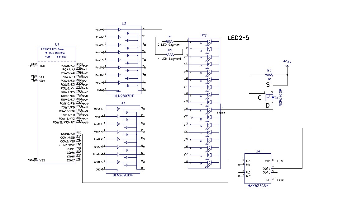 2.3" 16 segment common anode LEDs, HT16K33 and ULN2803 (now common ...