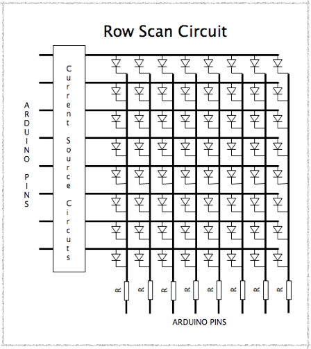 Dim leds in 5x5 multiplex matrix - LEDs and Multiplexing - Arduino Forum