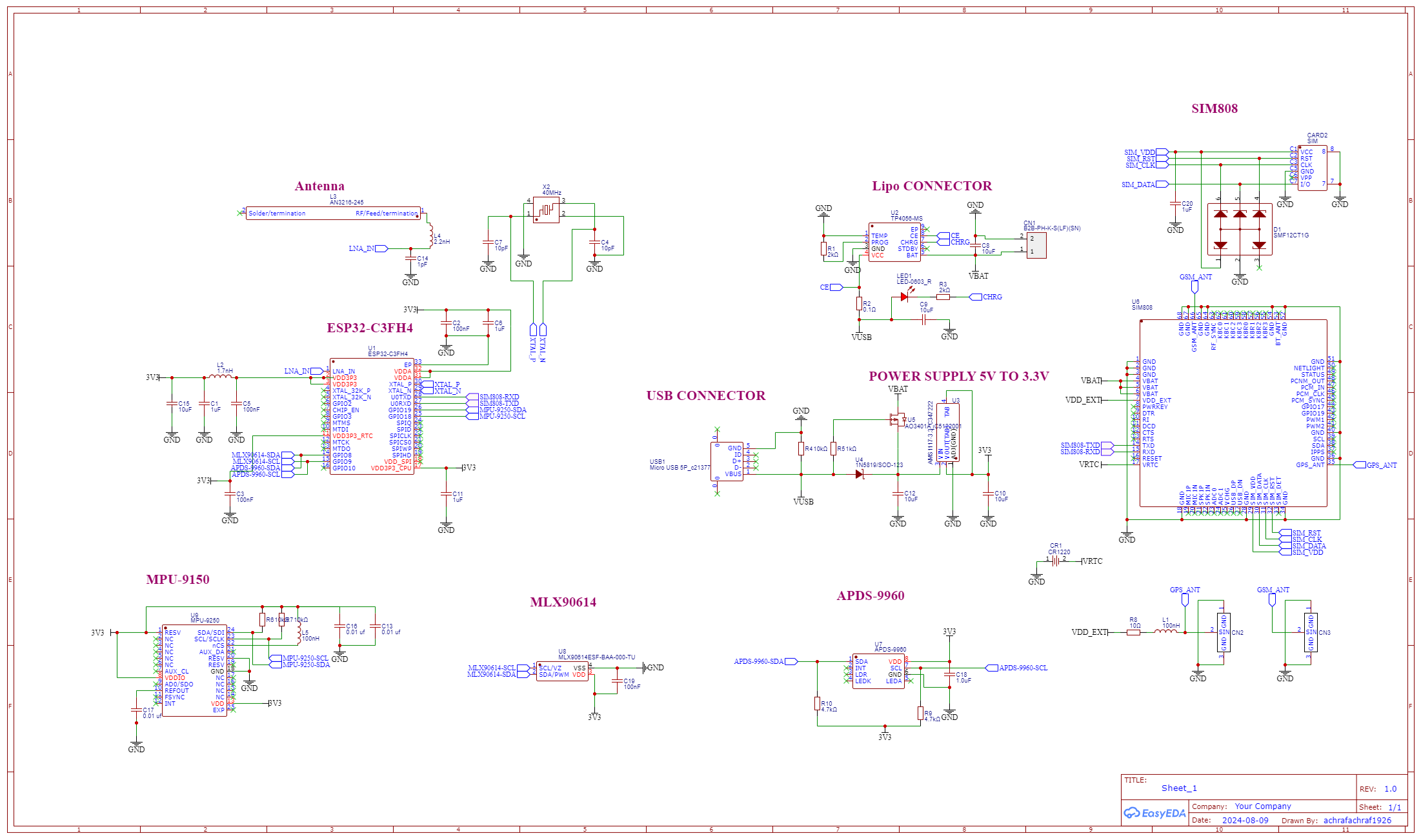 Requesting Feedback on PCB Design for ESP32-C3, Sensors, and SIM808 Module - Hardware ...