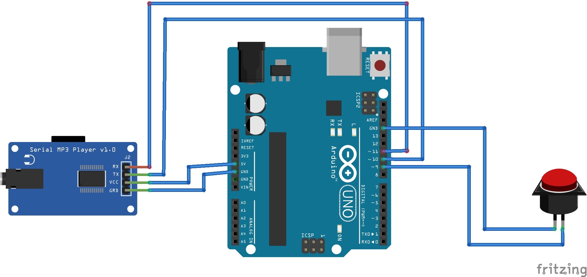 Soundinstallation mit MP3-Player YX5300; Reset per Taster; GELÖST ...
