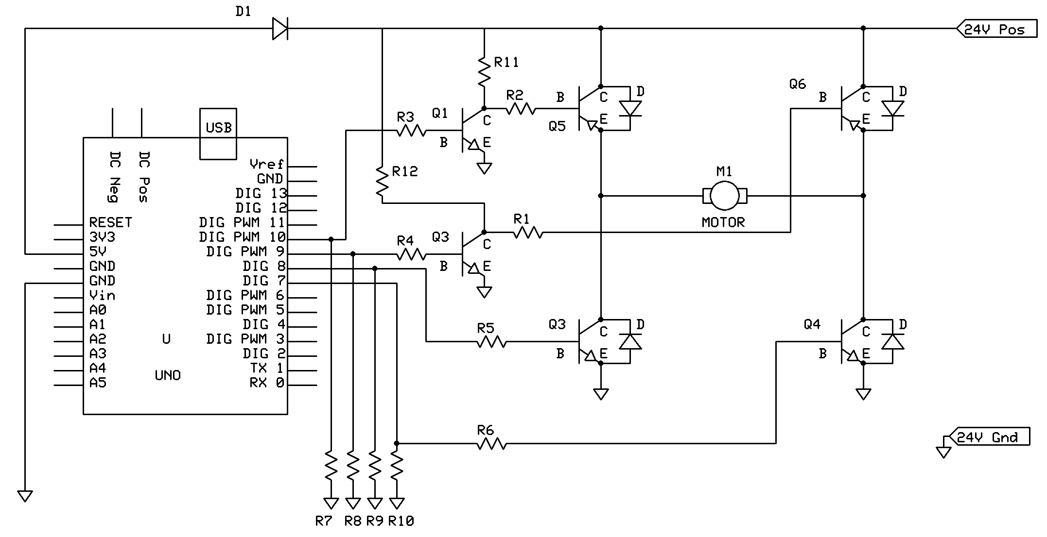 PNP transistor in H bridge not closing - General Guidance - Arduino Forum