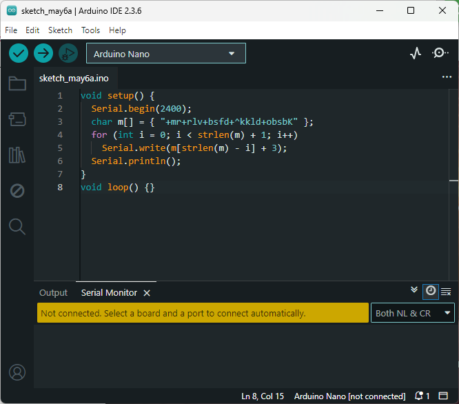 Nothing appears on serial monitor - IDE 2.x - Arduino Forum