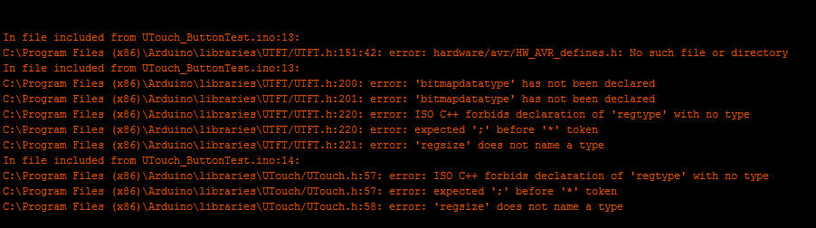 Sainsmart 3.2 Touch screen compilation error - Displays - Arduino Forum