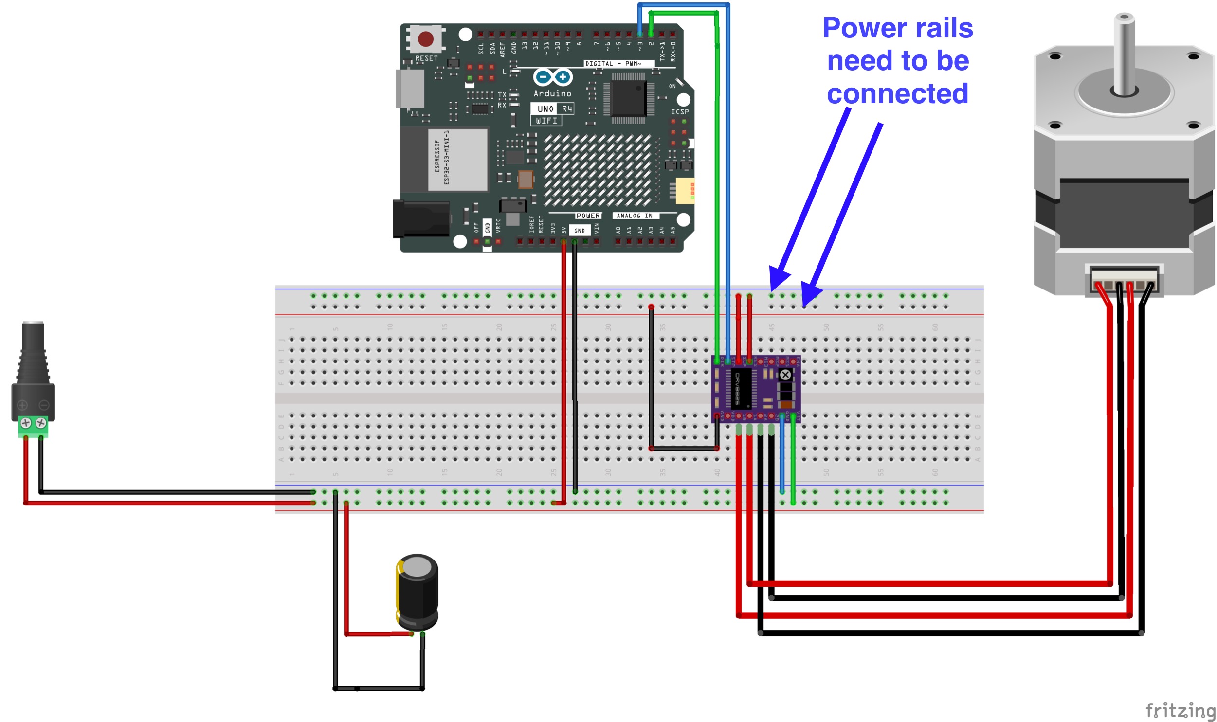 Feedback on wiring diagram nema 17 with motor driver - Programming - Arduino Forum