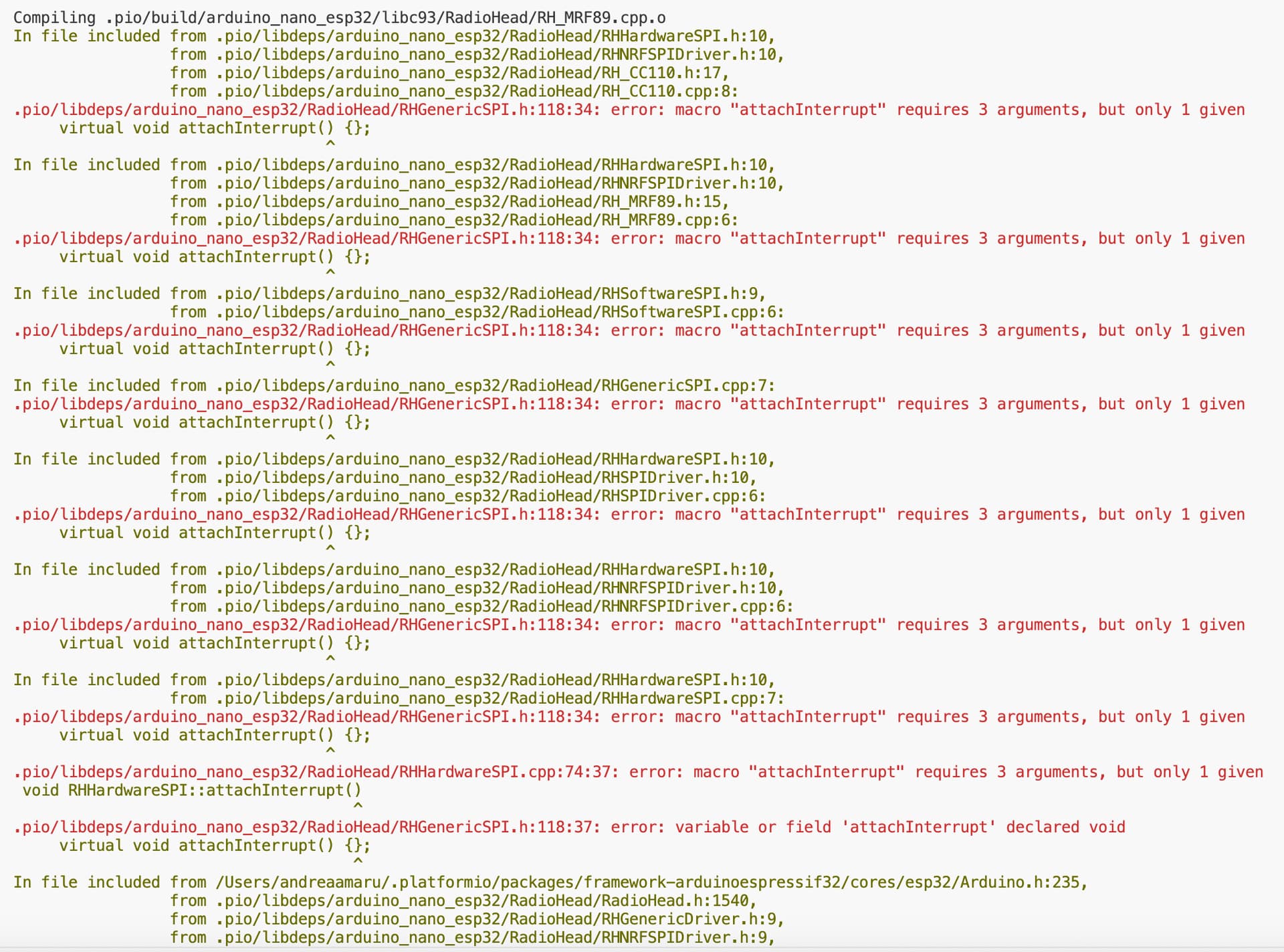Error with RadioHead library - Nano ESP32 - Arduino Forum