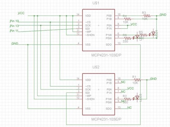 Daisy-Chaining MCP42010s - Networking, Protocols, and Devices - Arduino Forum