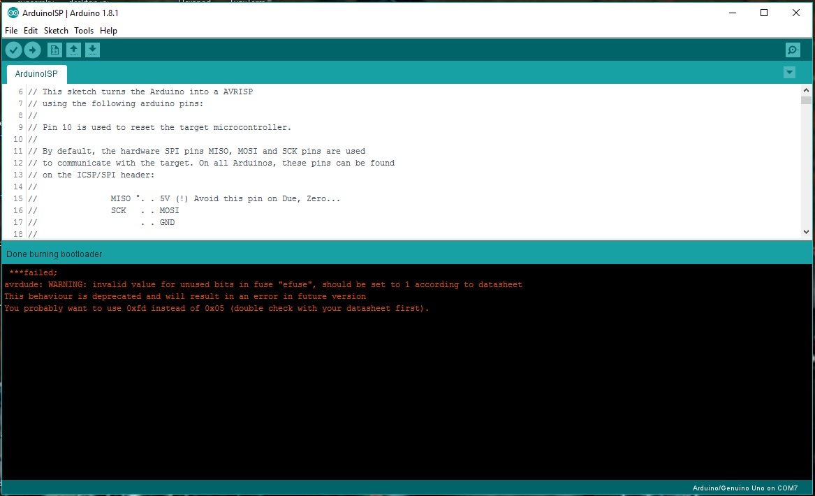 Burning a bootloader on new chip - 3rd Party Boards - Arduino Forum