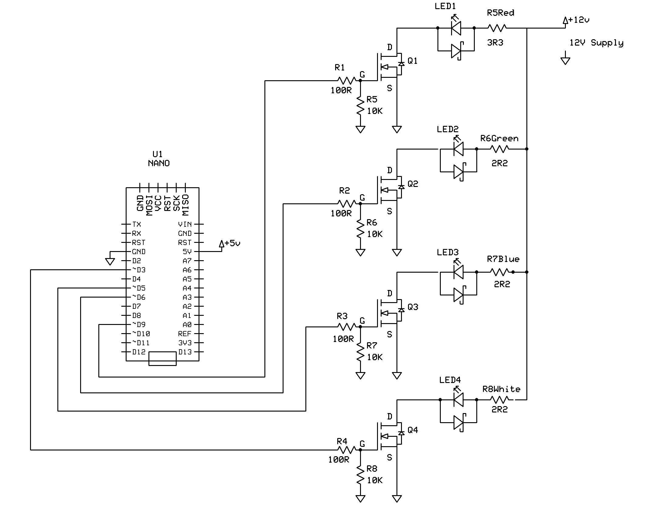 RGBW 700mA LED MosFET controller - General Electronics - Arduino Forum