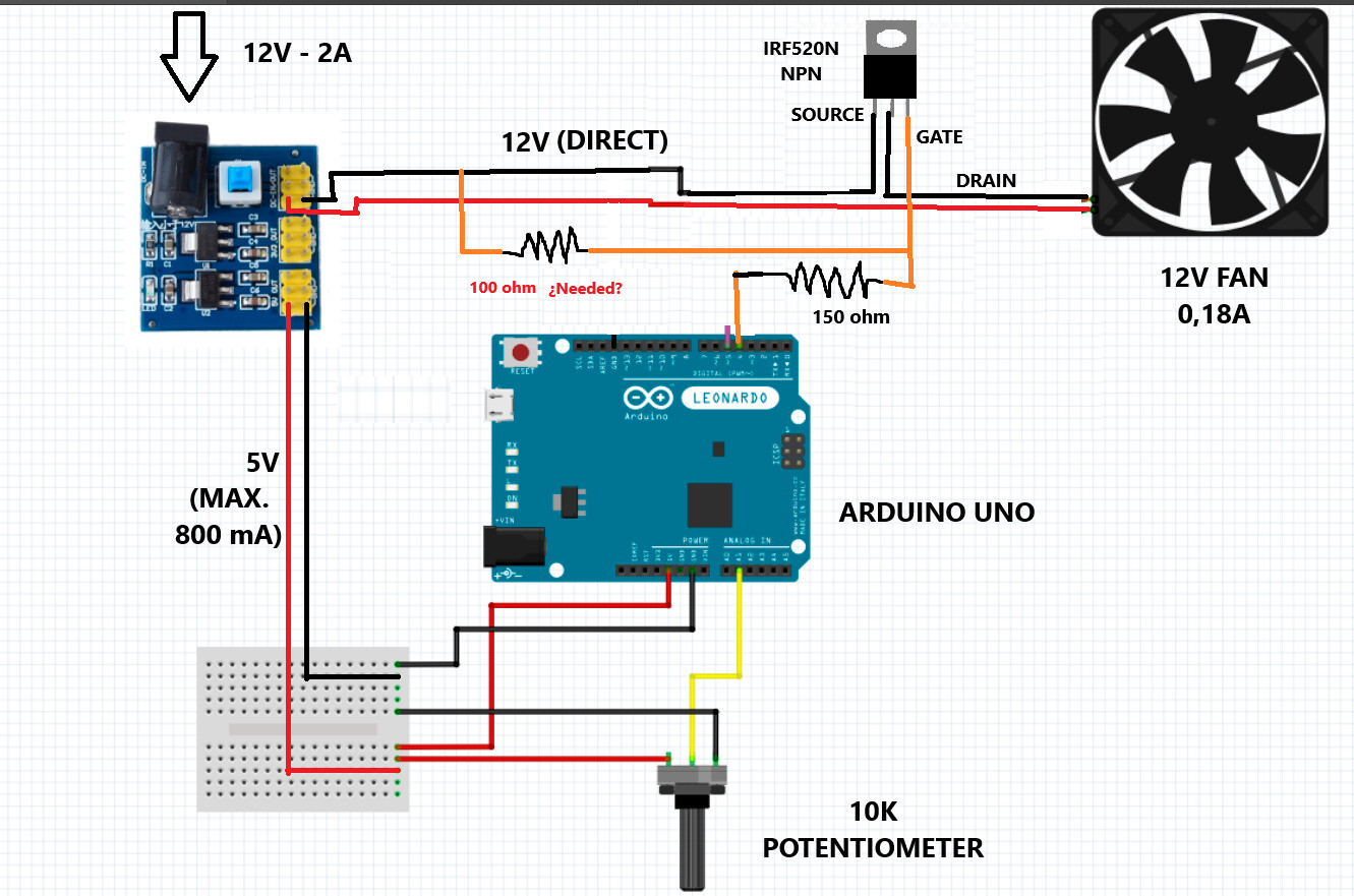 [Diagram doubts] Control 12V fan speed with transistor - General Guidance - Arduino Forum