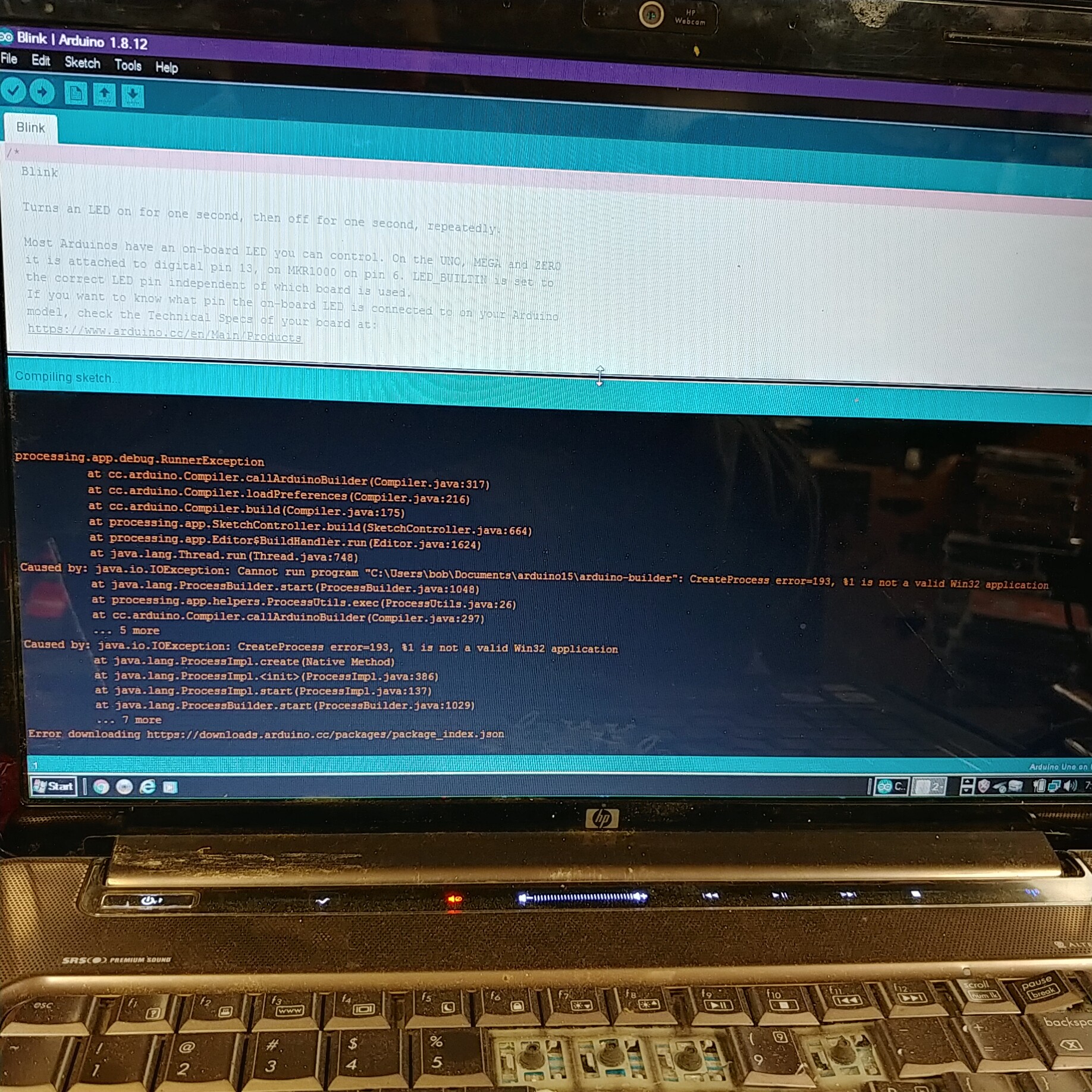 Compile freezes error codes - IDE 1.x - Arduino Forum