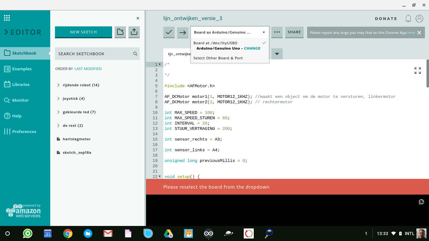 [Solved] Board and Port selected but Error says it is not - Create - Cloud Chrome App - Arduino ...