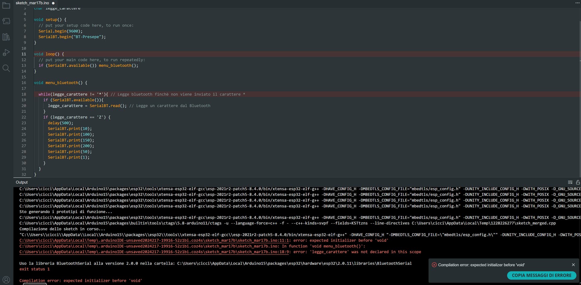 Collegamento cellulare con bluetooth ed ESP32 - Page 2 - Software - Arduino Forum