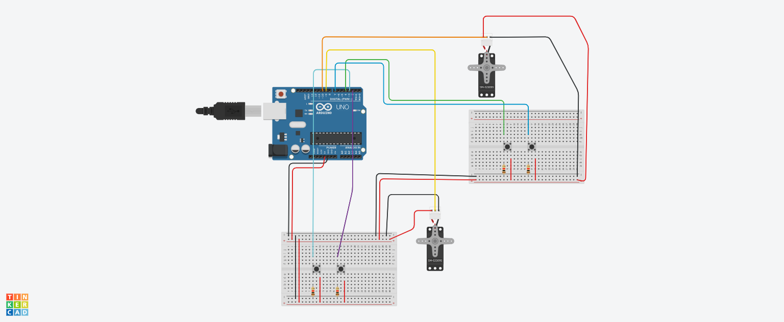 Comandare la rotazione di due servo motori con due pulsanti separati - Software - Arduino Forum