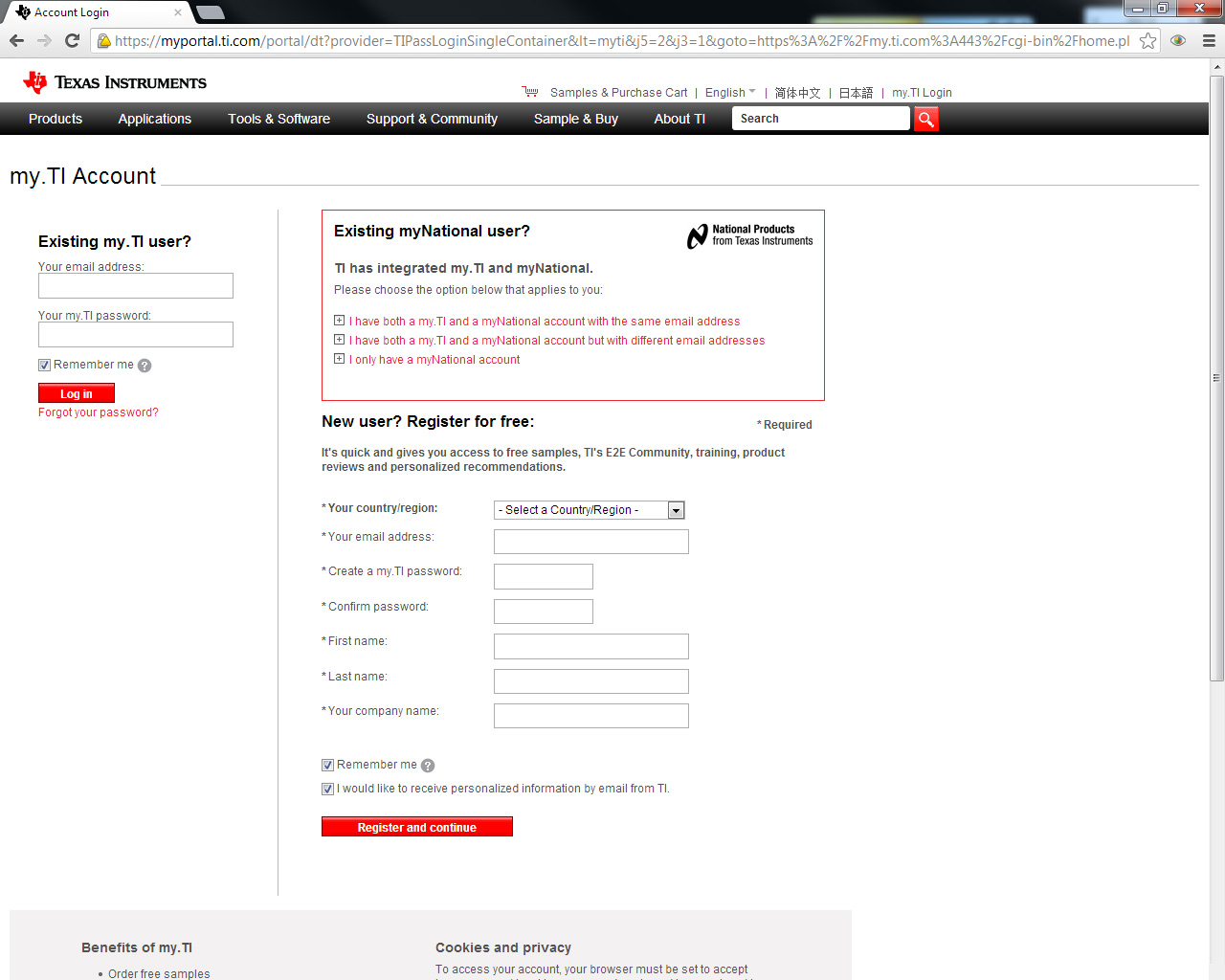 Have you registered for "my.TI" - How? - Bar Sport - Arduino Forum
