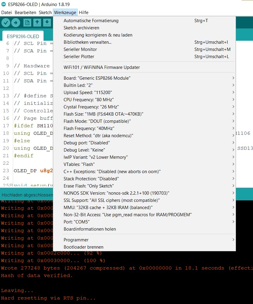 ESP32 OLED SSD1306 hangs "hard resetting via rts pin" - Page 2 - Deutsch - Arduino Forum