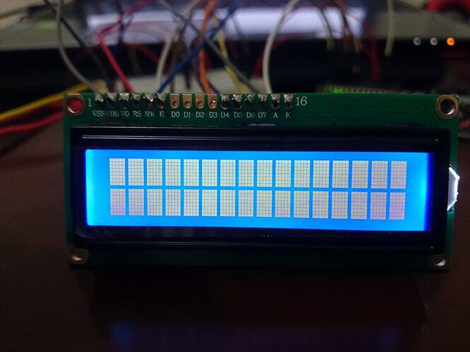 LCD not showing black squares on first row - Displays - Arduino Forum