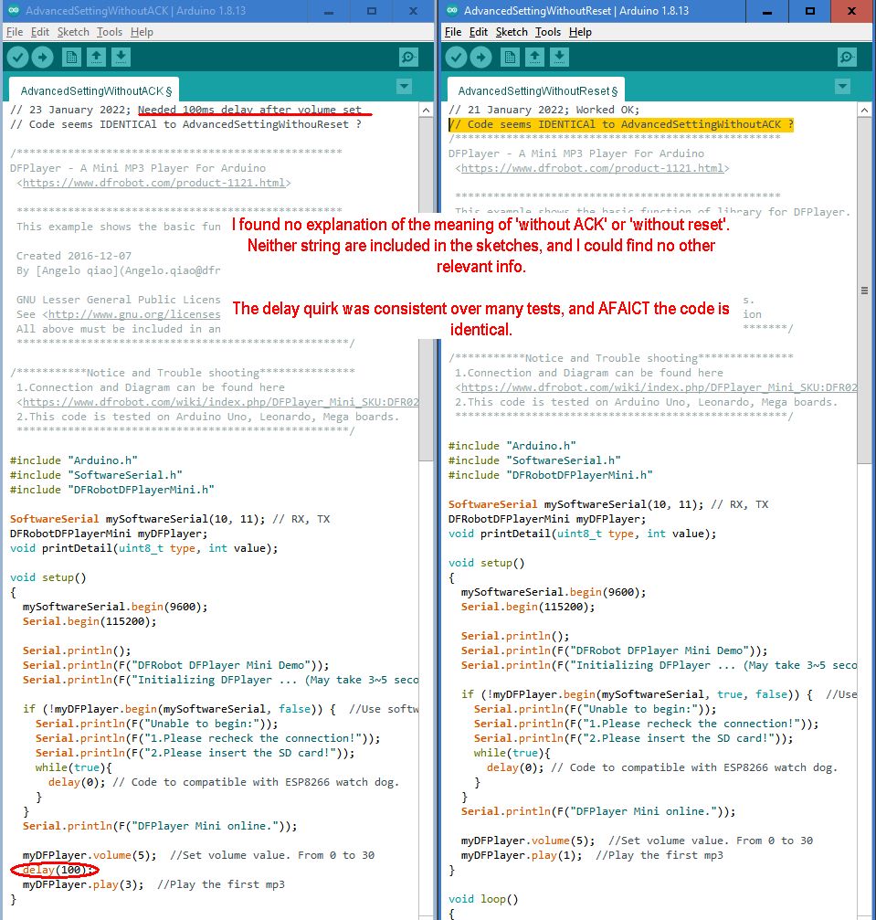 DFPlayerMini_Fast library example not working here - Programming - Arduino Forum