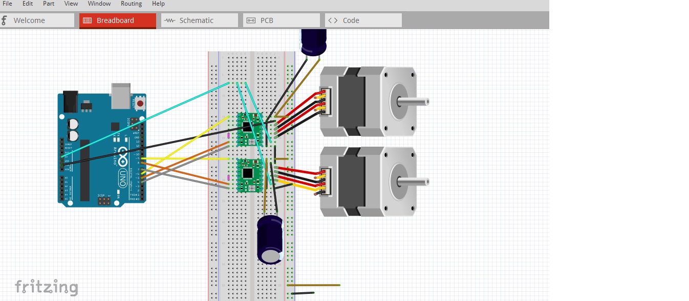 Raster Scan using two Nema 17 driven by respective A4988 through ...