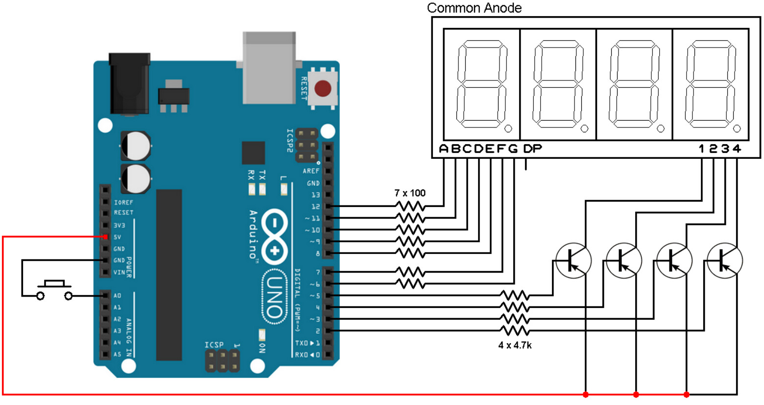 Malfunctioning 4 Digit7 Segment Display Page 2 Leds And Multiplexing Arduino Forum